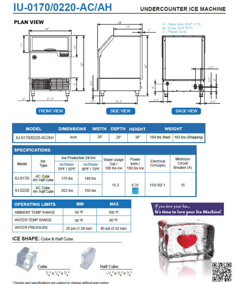 IU-0220-AC – Ice Machine PR